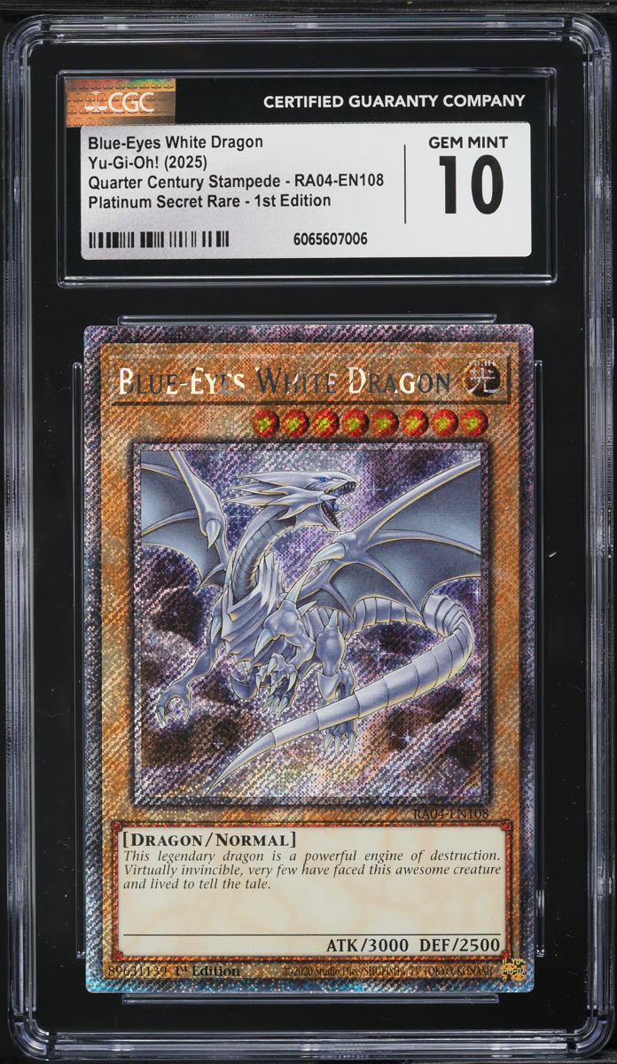 2025 Yu-Gi-Oh! Quarter Century Stampede 1st Ed Blue-Eyes White Dragon CGC 10 on Fanatics Collect