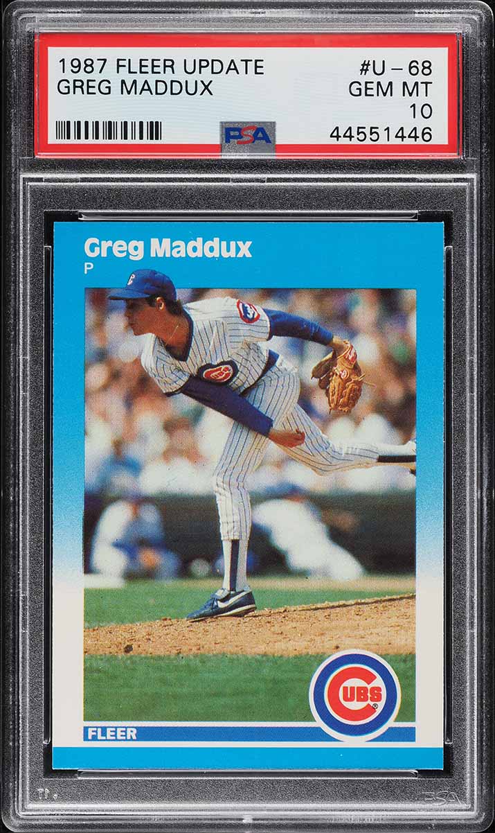 1987 Fleer Update Greg Maddux ROOKIE #U-68 PSA 10 GEM MINT on Fanatics ...