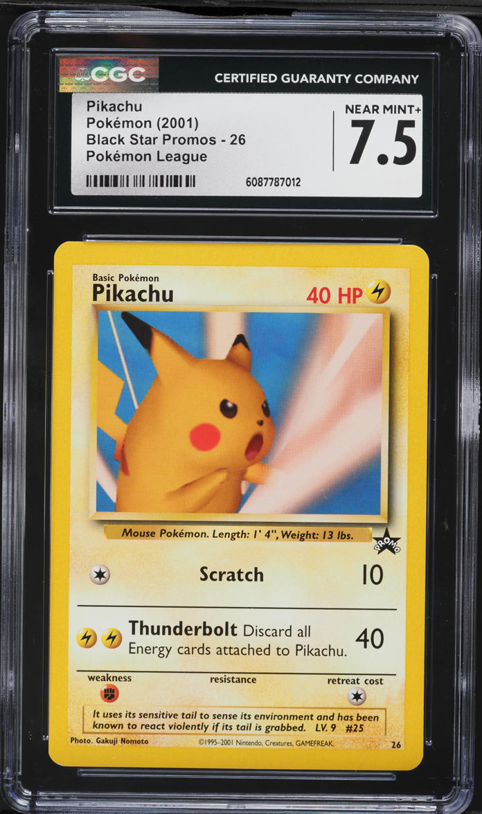 2001 Pokemon League Black Star Promo Pikachu #26 CGC 7.5 NRMT+ on Fanatics Collect