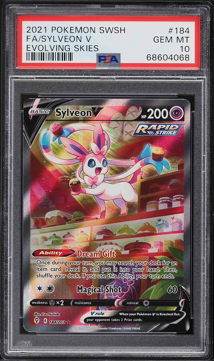 2021 Pokemon Sword & Shield Evolving Skies Alt Art Sylveon V #184 PSA 10 GEM on Fanatics Collect