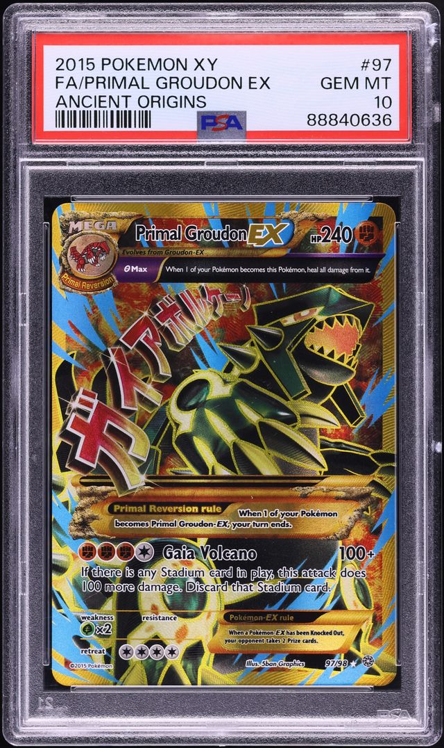 2015 Pokemon XY Ancient Origins Full Art Primal Groudon EX #97 PSA 10 ...