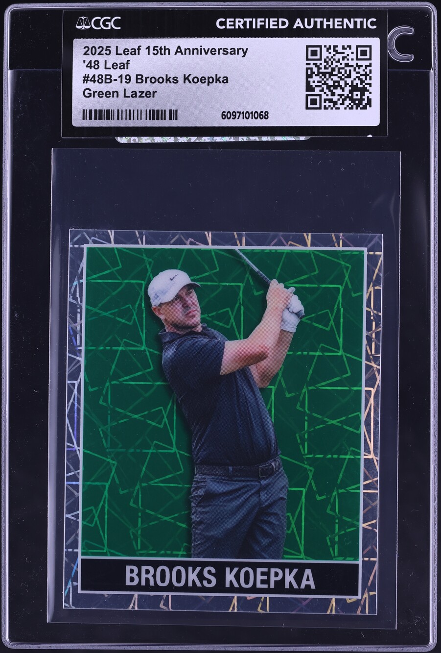 2025 Leaf 15th Anniversary '48 Leaf Green Lazer Brooks Koepka /6 #48B ...