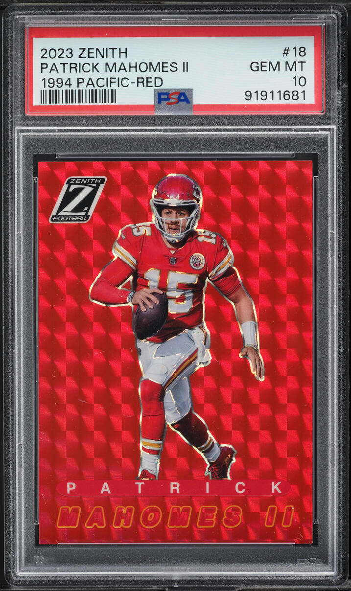 2023 Panini Zenith '94 Pacific Red Patrick Mahomes II #18 PSA 10 GEM ...