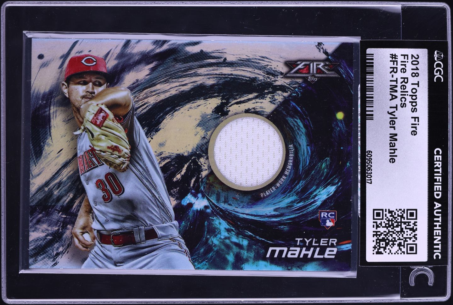 2018 Topps Fire Tyler Mahle ROOKIE PATCH #FR-TMA CGC AUTH on Fanatics ...