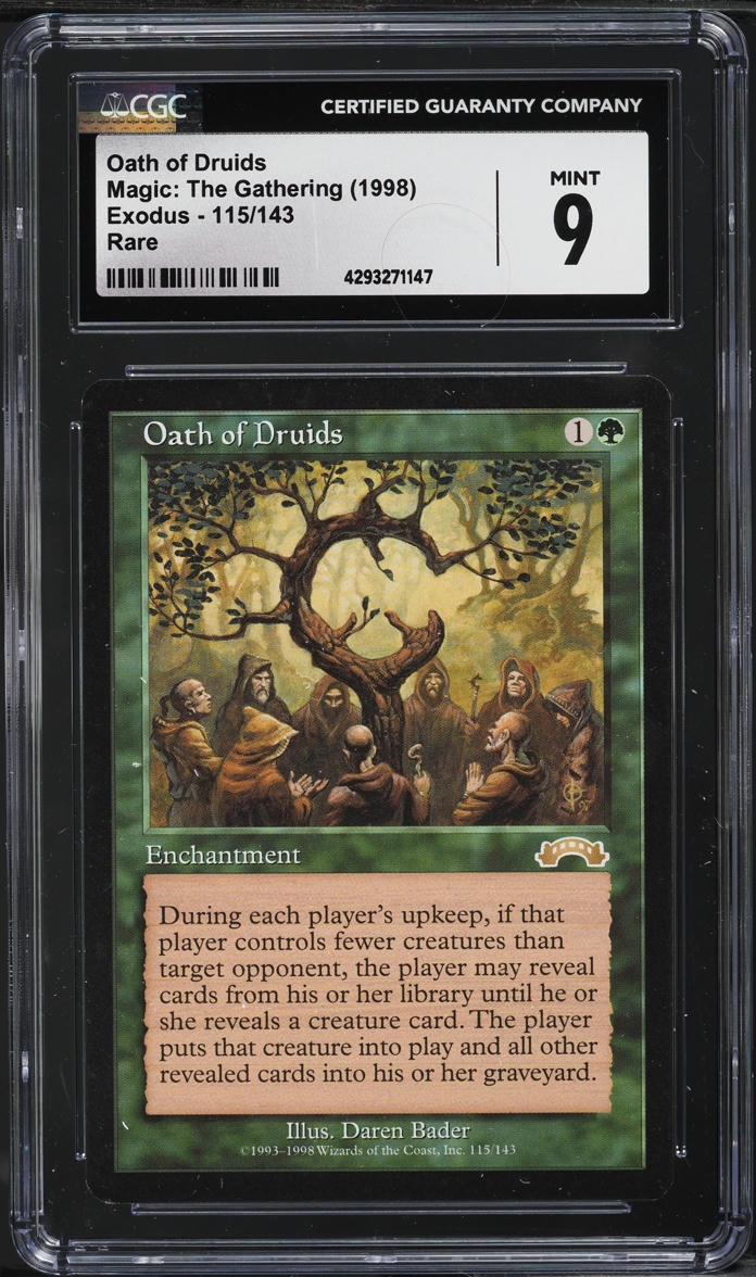 1998 Magic The Gathering MTG Exodus Oath Of Druids #115 CGC 9 MINT on Fanatics Collect