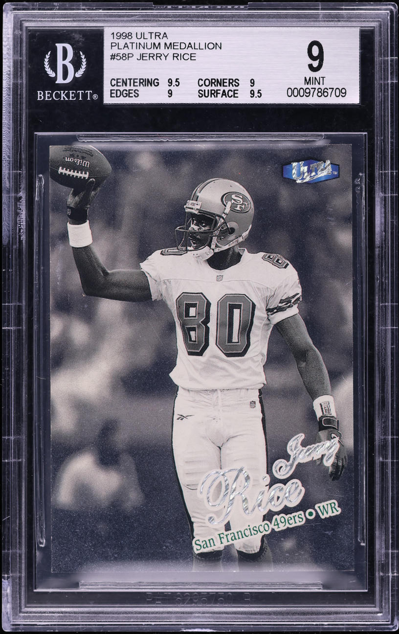 1998 Ultra Platinum Medallion Jerry Rice /98 #58P BGS 9 MINT on ...