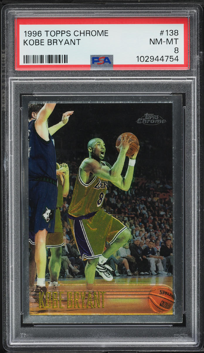 1996 Topps Chrome Kobe Bryant ROOKIE #138 PSA 8 NM-MT on Fanatics Collect