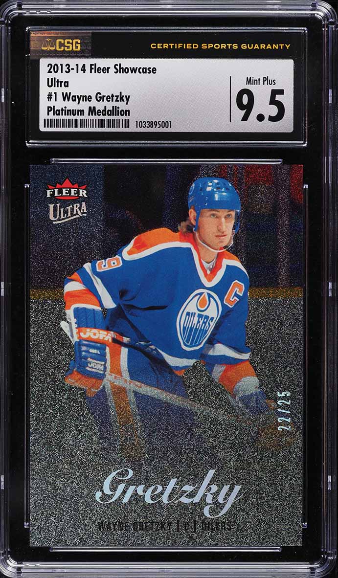 2013 Fleer Showcase Ultra Platinum Medallion Wayne Gretzky /25 #1 CSG 9 ...