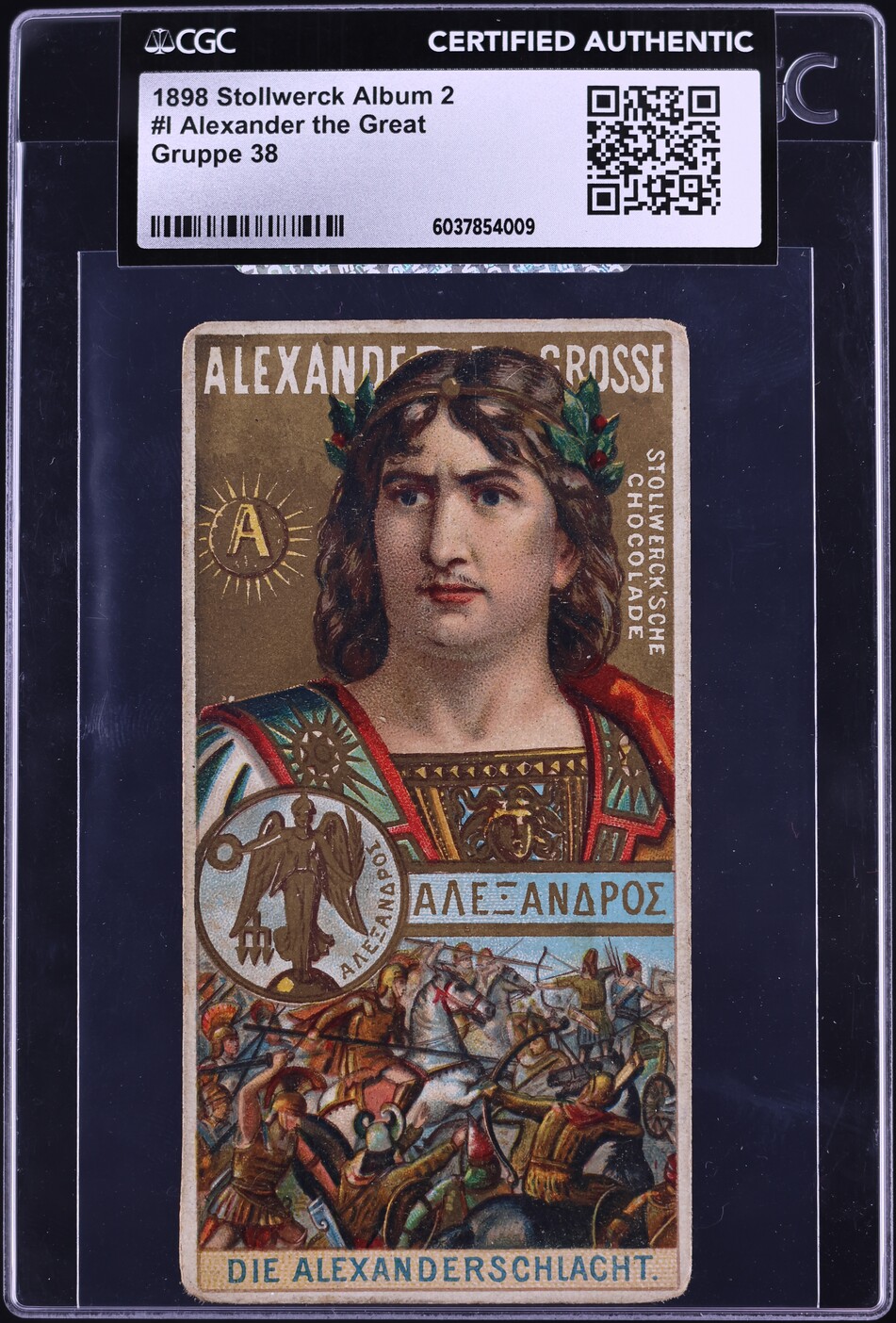 1898 Stollwerck Album 2 Gruppe 38 Alexander The Great #I CGC AUTH on ...