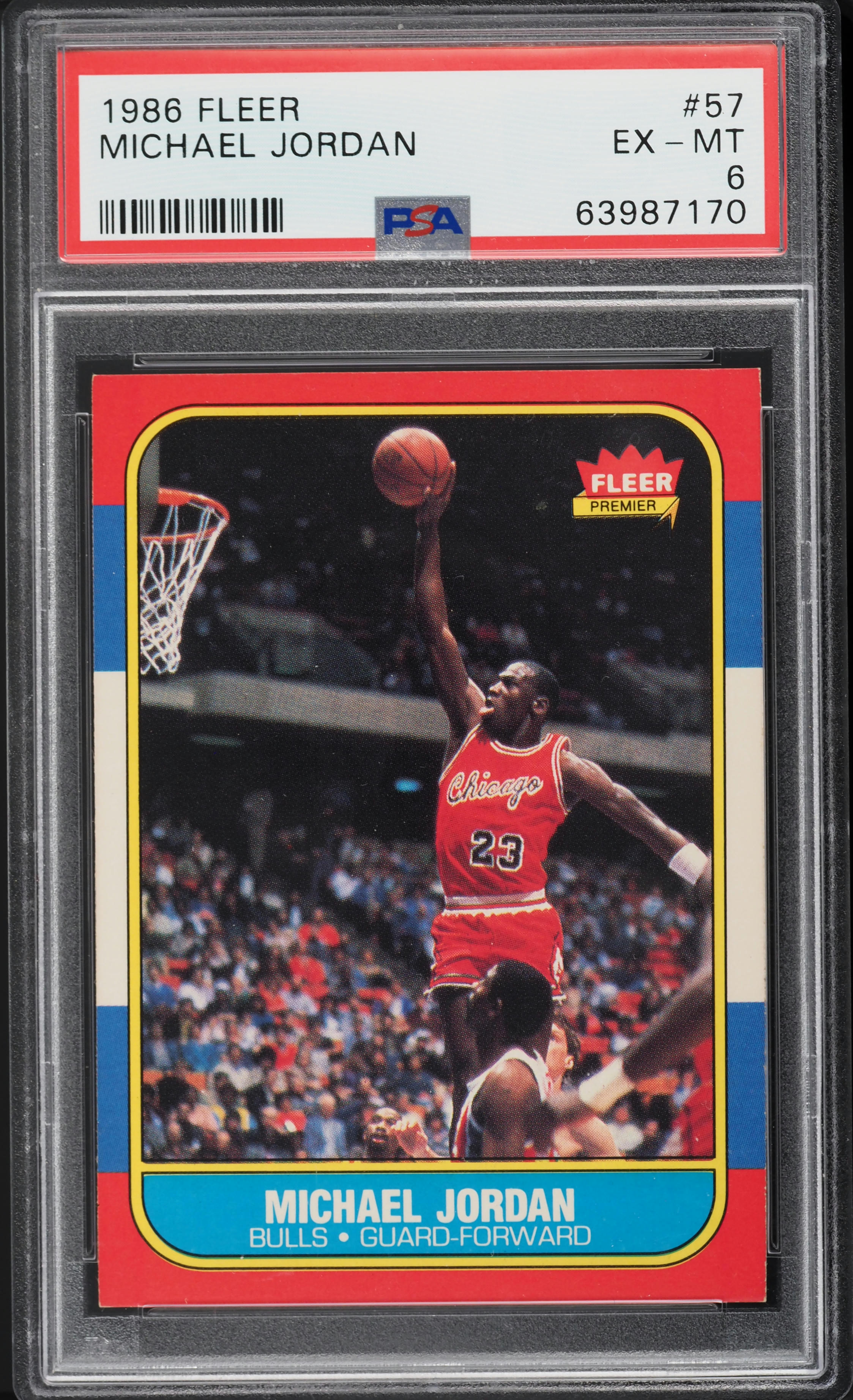 1986 Fleer Basketball Michael Jordan ROOKIE #57 PSA 6 EXMT (PWCC-A) on ...