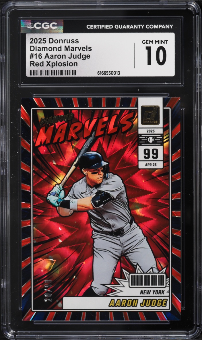 2025 Donruss Diamond Marvels Red Xplosion Aaron Judge /99 #16 CGC 10 ...