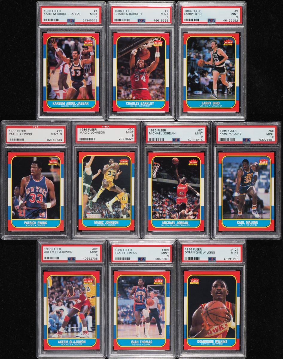 1986 Fleer Basketball Complete Set w/ Stickers, Michael Jordan RC #57 ...