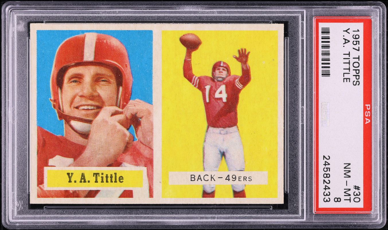 1957 Topps Football Y.A. Tittle #30 PSA 8 NM-MT on Fanatics Collect