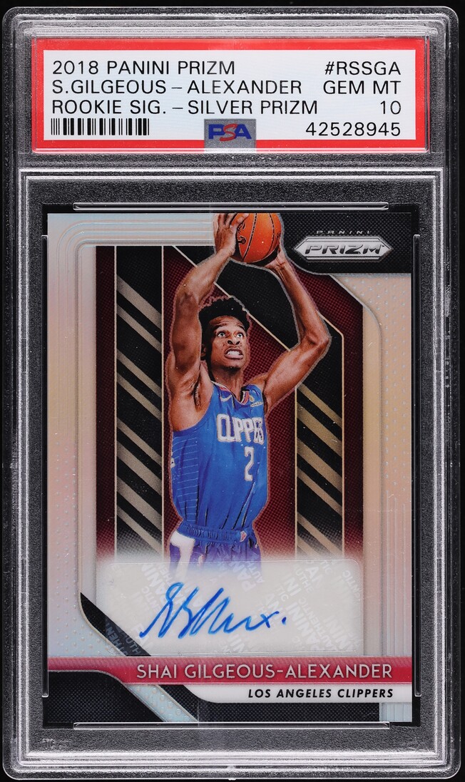 2018 Panini Prizm Silver Shai Gilgeous-Alexander ROOKIE AUTO #RS-SGA ...
