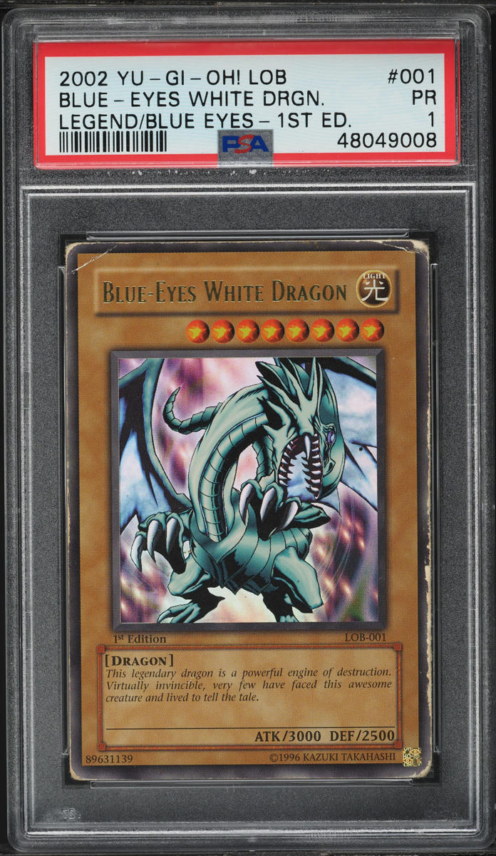 2002 Yu-Gi-Oh! LOB 1st Edition Blue-Eyes White Dragon #LOB-001 PSA 1 PR on Fanatics Collect