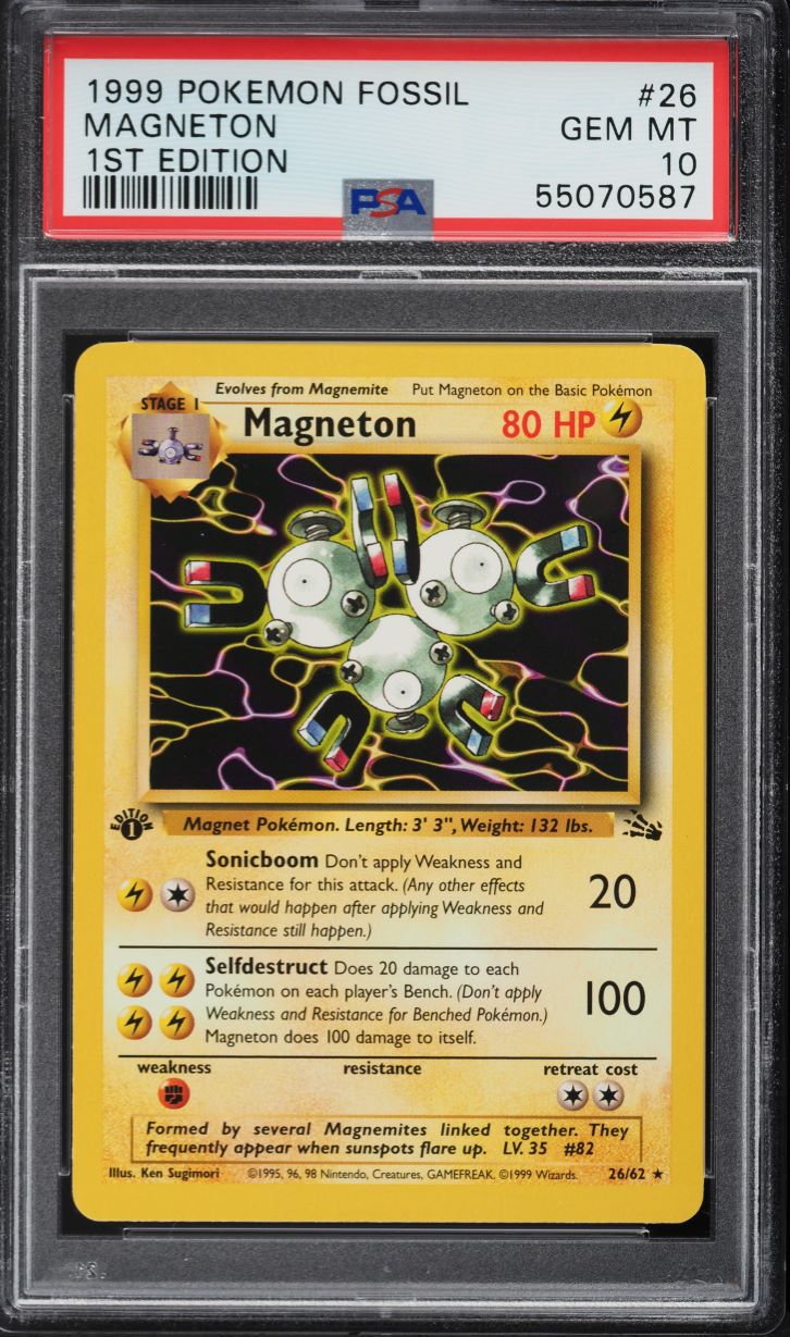 1999 Pokemon Fossil 1st Edition Magneton #26 PSA 10 GEM MINT on ...