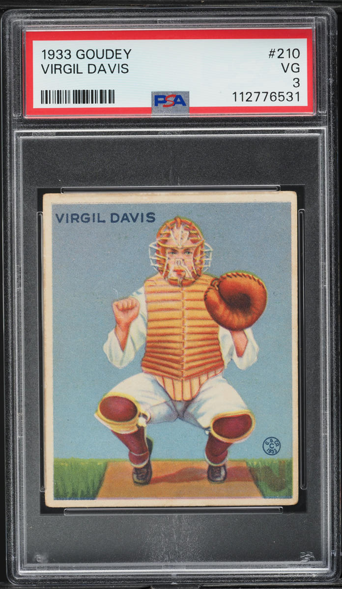 1933 Goudey Virgil Davis #210 PSA 3 VG on Fanatics Collect