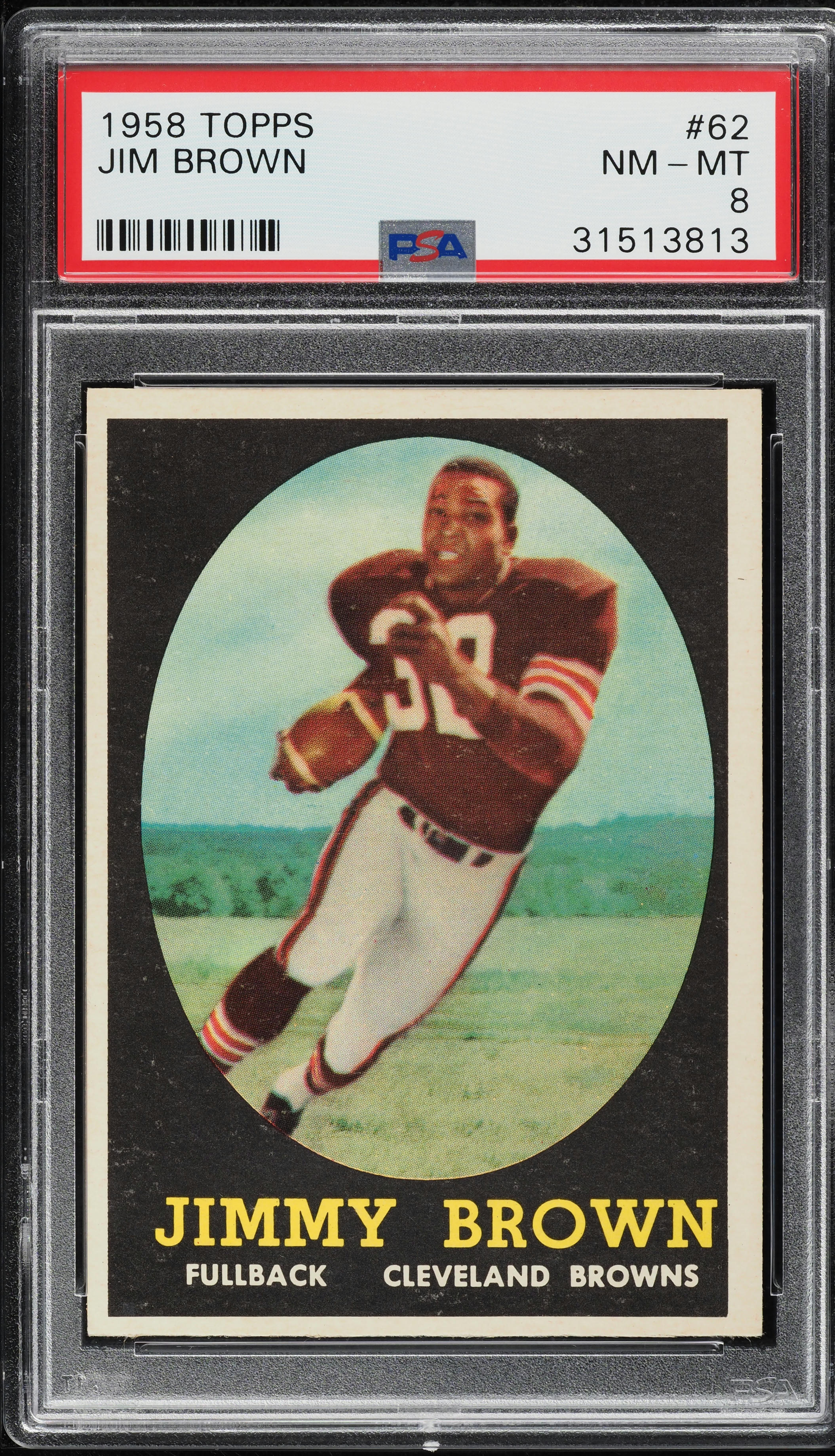 1958 Topps Football Jim Brown ROOKIE #62 PSA 8 NM-MT on Fanatics Collect