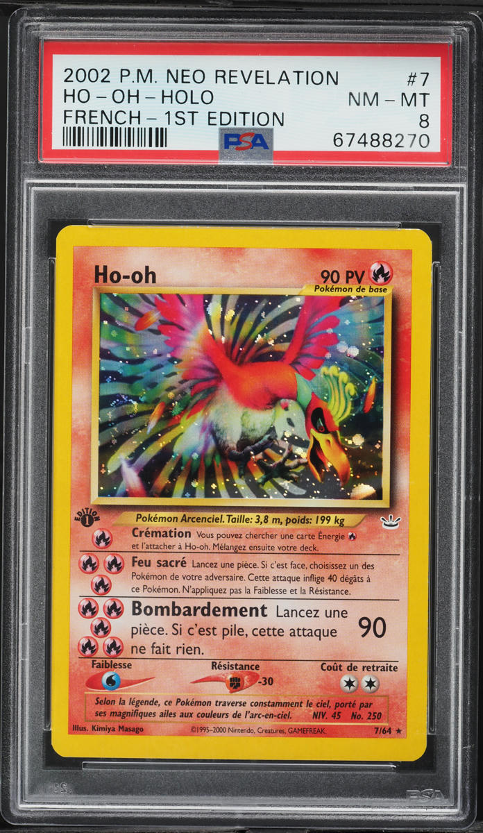 2002 Pokemon French Neo Revelation 1st Edition Holo Ho-Oh #7 PSA 8 NM ...