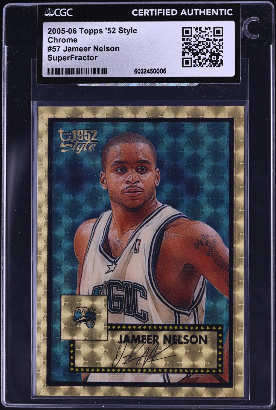 2005 Topps Chrome '52 Style SuperFractor Jameer Nelson 1/1 #57 CGC AUTH ...