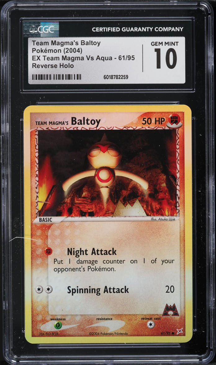 2004 Pokemon EX Team Magma Vs Aqua Reverse Holo Team Magma's Baltoy #61 CGC 10 on Fanatics Collect