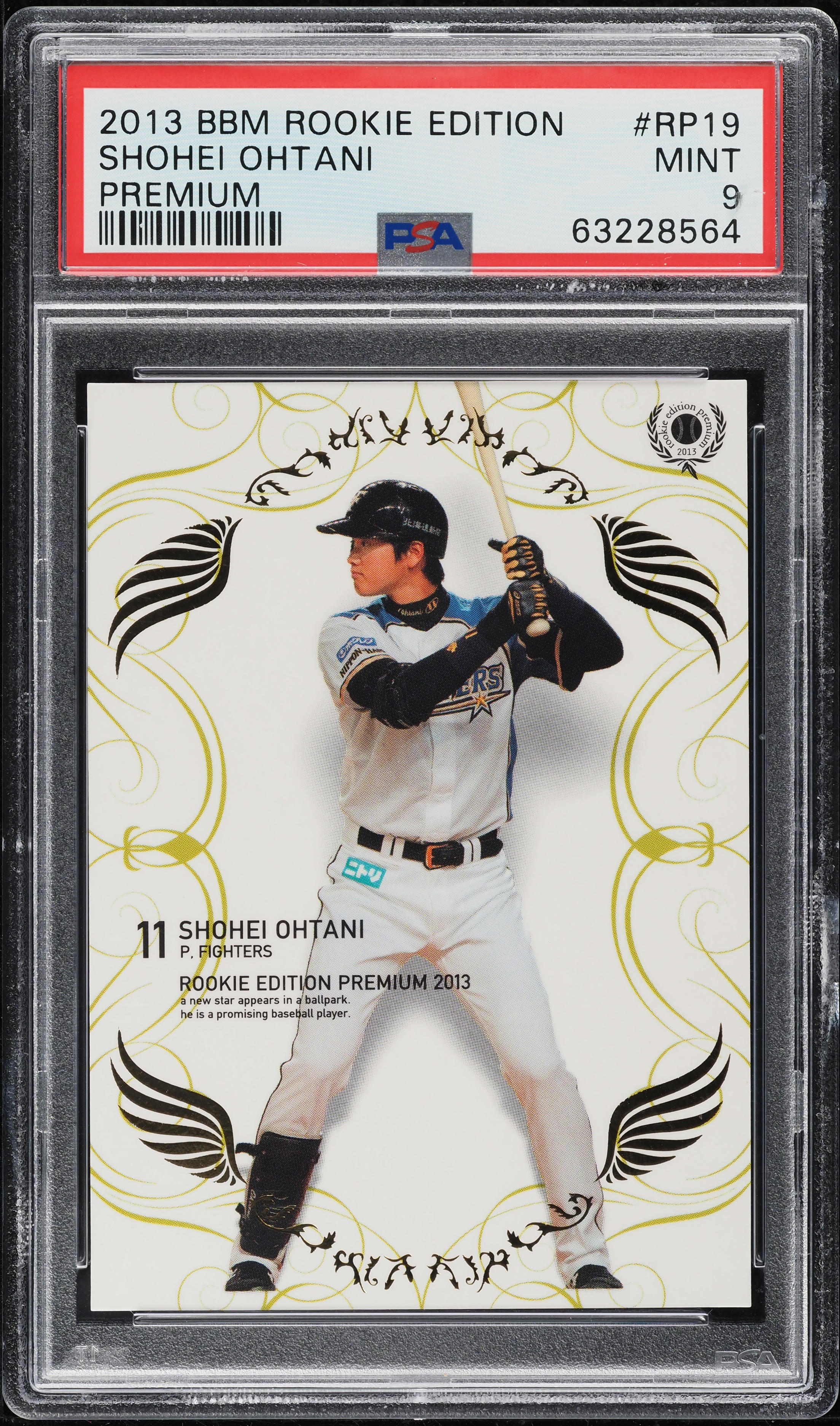 2013 BBM Rookie Edition Premium Shohei Ohtani ROOKIE #RP19 PSA 9 MINT on Fanatics Collect