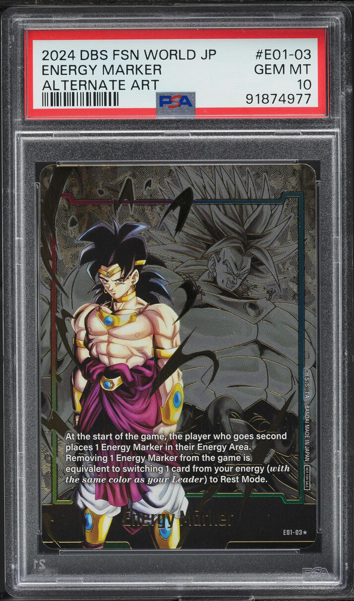 2024 Dragon Ball S Fusion World Pack 01 Gold Energy Marker Broly #E01-03 PSA 10 on Fanatics Collect
