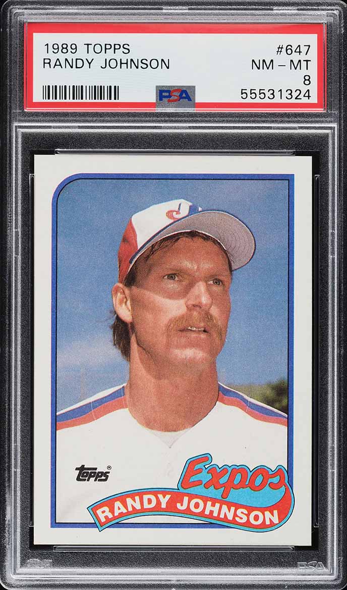 1989 Topps Randy Johnson ROOKIE #647 PSA 8 NM-MT on Fanatics Collect