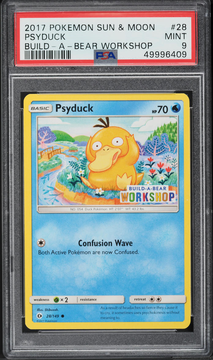 2017 Pokemon Sun & Moon Build-A-Bear Workshop Psyduck #28 PSA 9 MINT on ...