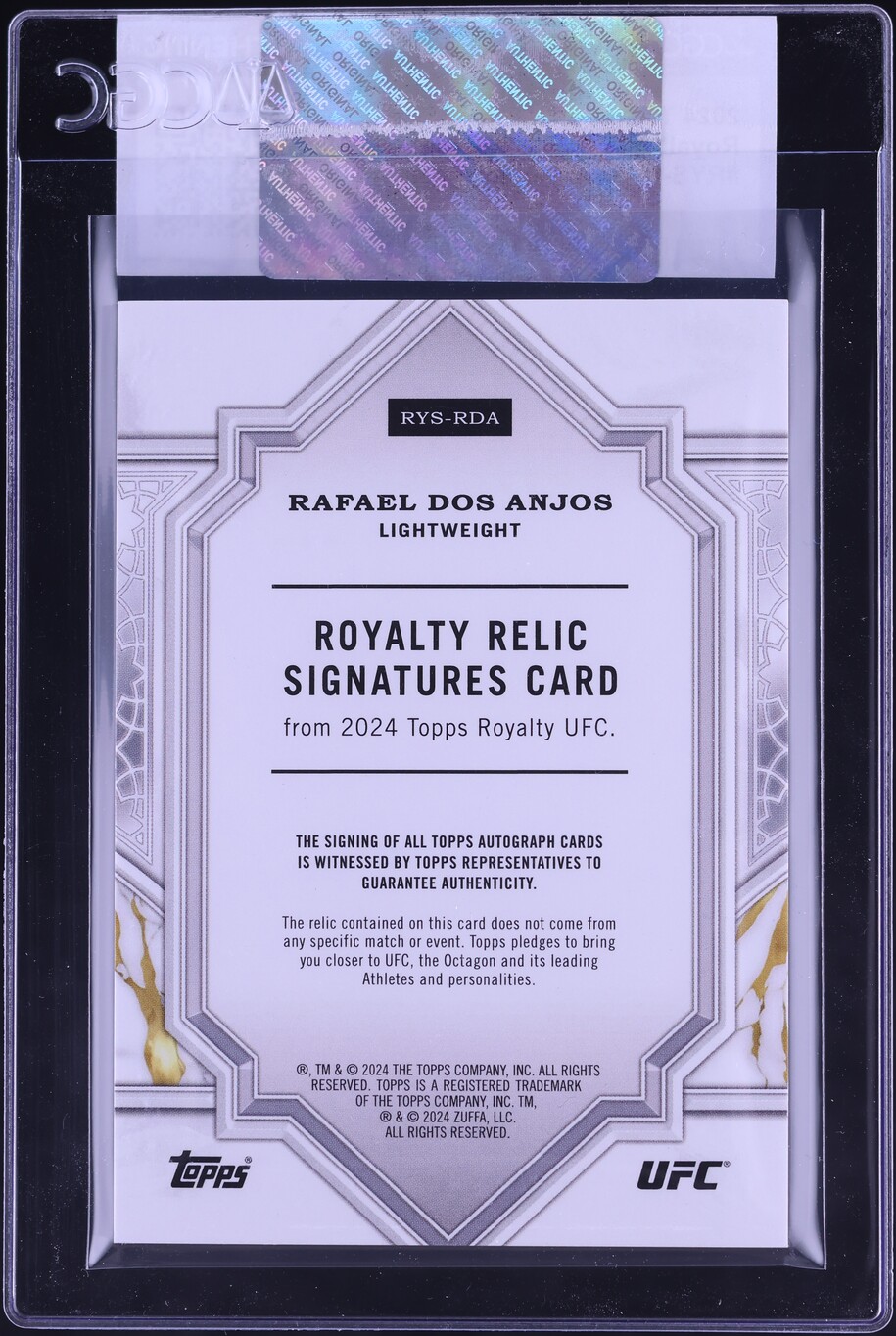 2024 Topps Royalty UFC Royalty Rafael Dos Anjos PATCH AUTO /99 #RYS-RDA ...