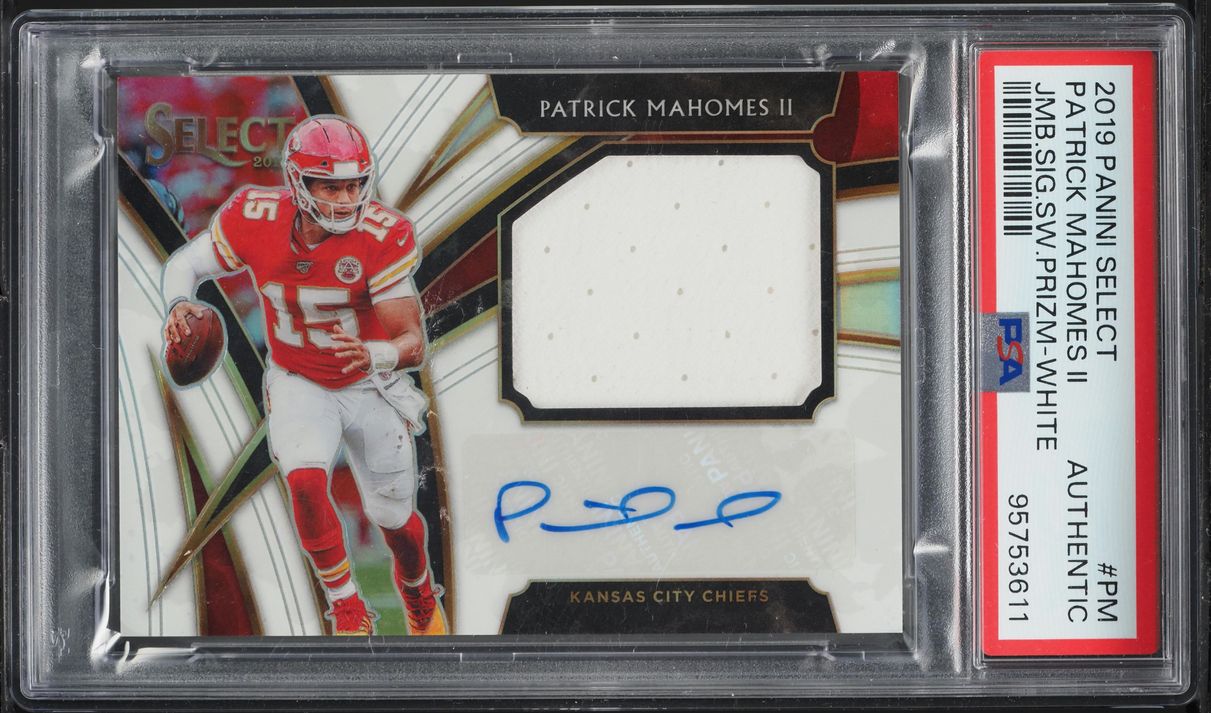 2019 Select Jumbo Swatch White Patrick Mahomes II PATCH AUTO /10 #PM ...
