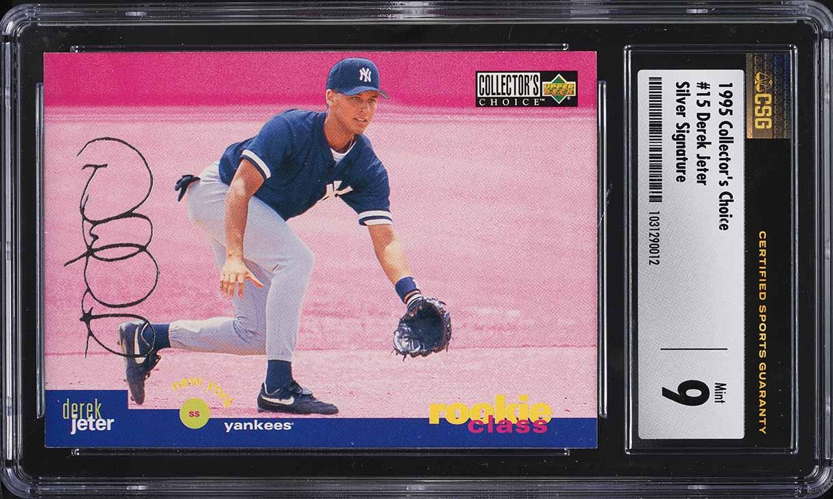 1995 Collector's Choice Silver Signature Derek Jeter ROOKIE #15 CSG 9 ...