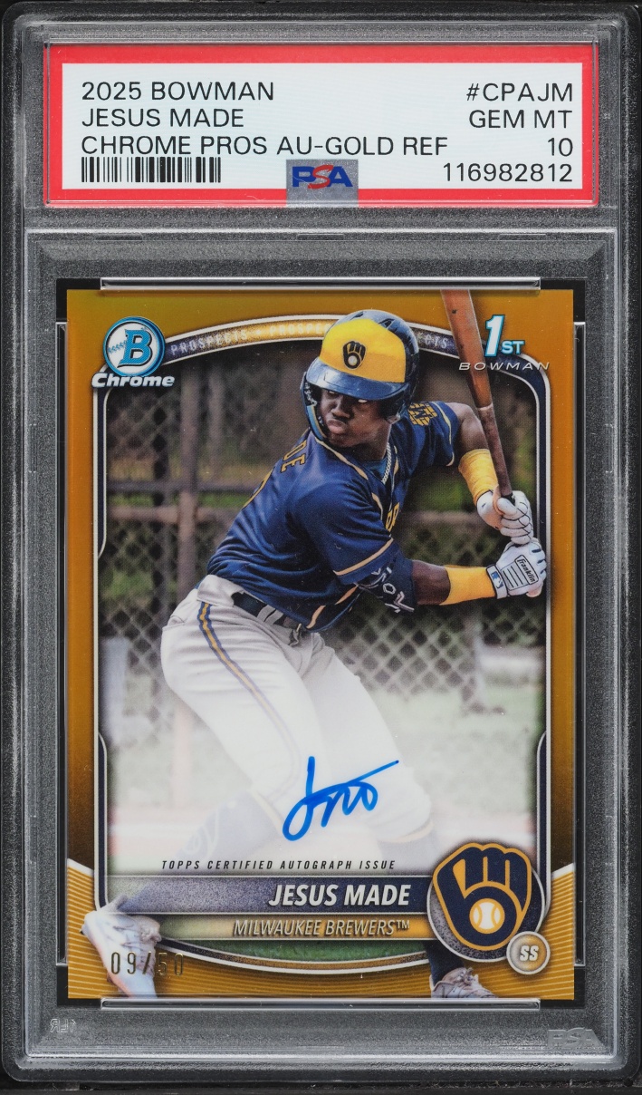 2025 Bowman Chrome Gold Refractor Jesus Made PROSPECT AUTO /50 #CPA-JM ...