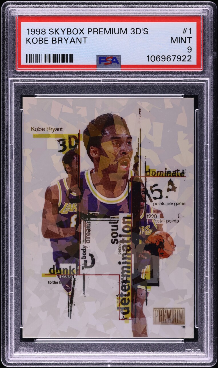1998 Skybox Premium 3D's Kobe Bryant #1 PSA 9 MINT on Fanatics Collect