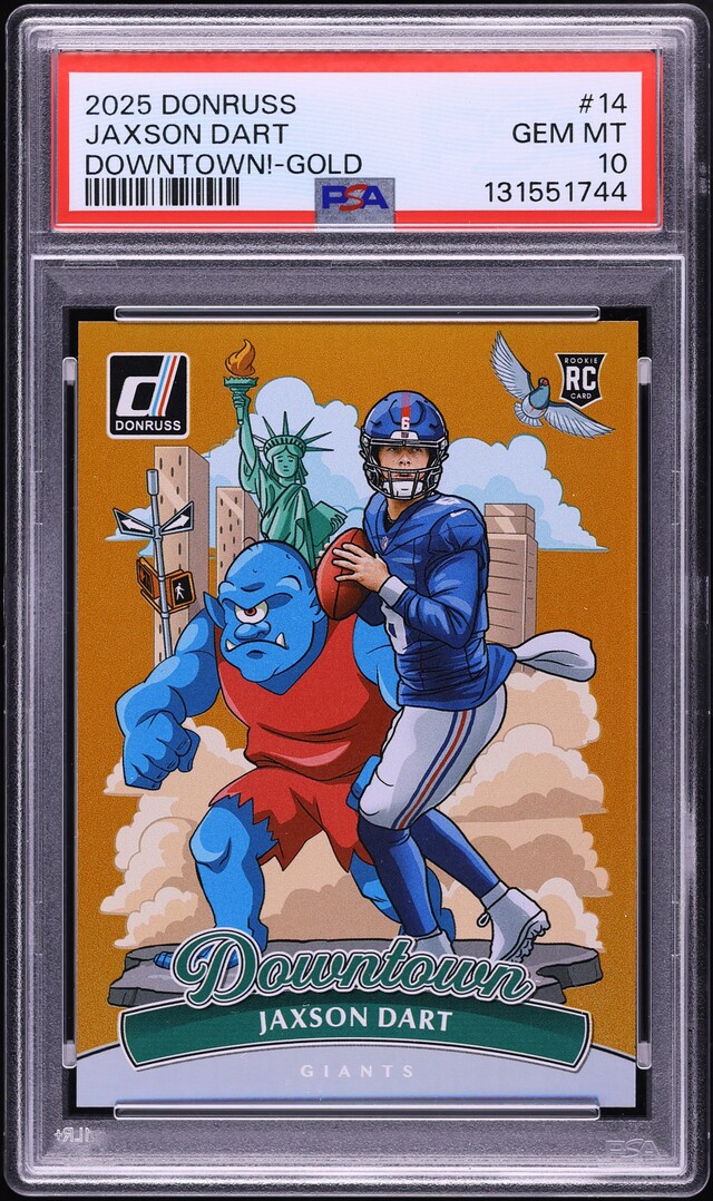 2025 Donruss Downtown! Gold Jaxson Dart ROOKIE 10/10 #14 PSA 10 GEM ...