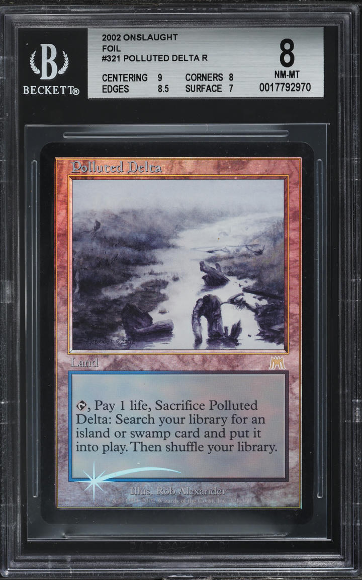 2002 Magic The Gathering MTG Onslaught Foil Polluted Delta #321 BGS 8 ...