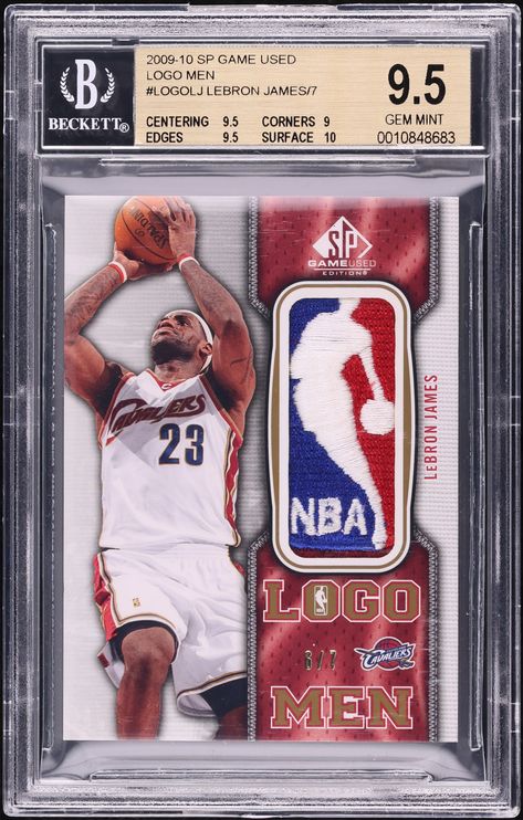 2009 SP Game Used Logo Men LeBron James LOGOMAN PATCH 6/7 #LOGO-LJ BGS ...