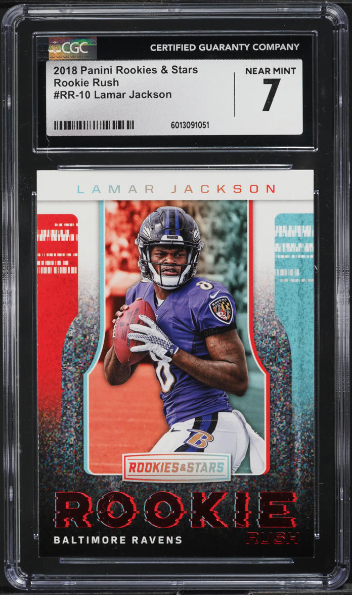 2018 Panini Rookies & Stars Lamar Jackson ROOKIE #RR-10 CGC 7 NRMT on ...