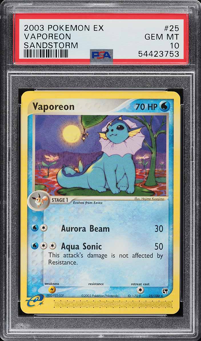 2003 Pokemon EX Sandstorm Vaporeon #25 PSA 10 GEM MINT on Fanatics Collect