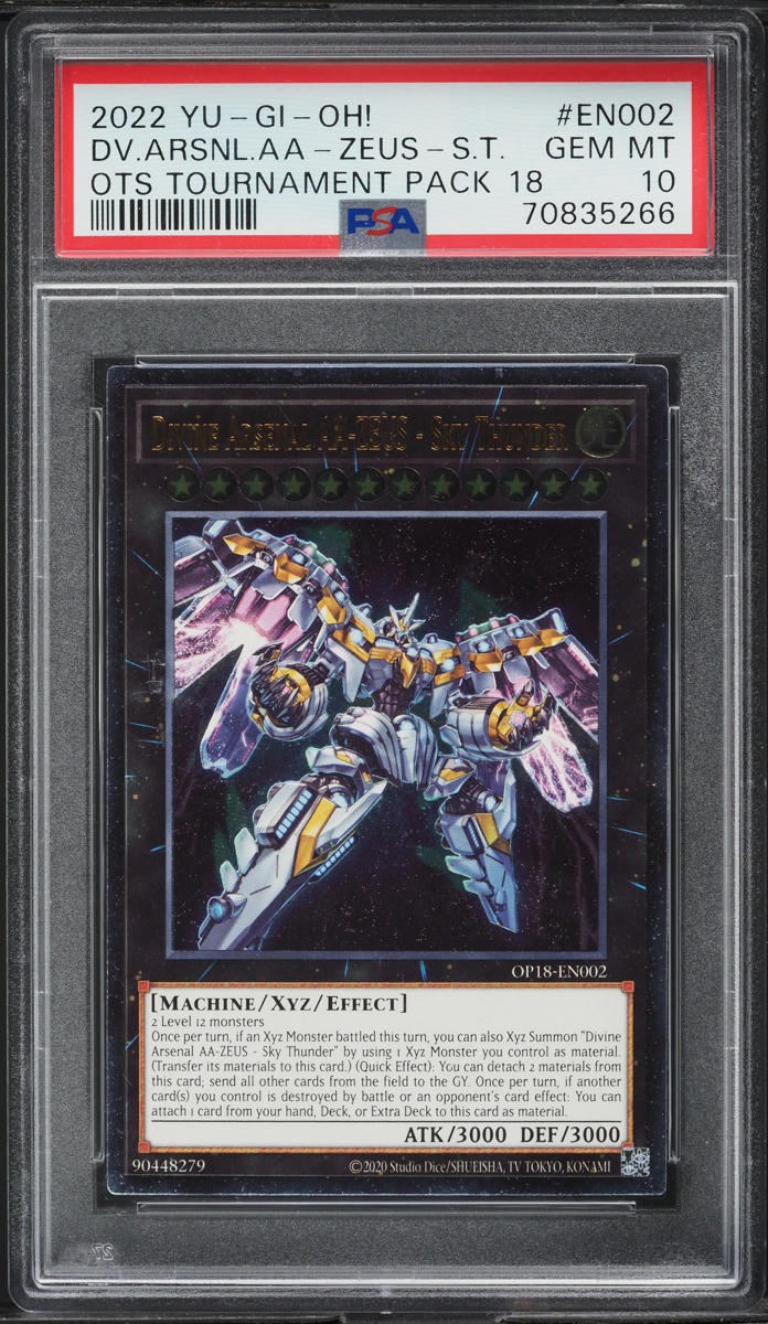 2022 Yu-Gi-Oh! OP18 Devine Arsenal AA Zeus Sky Thunder #OP18-EN002 PSA 10 GEM on Fanatics Collect