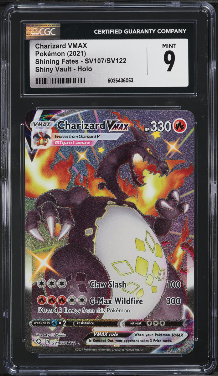 2021 Pokemon SWSH Shining Fates Full Art Holo Charizard VMAX #SV107 CGC ...