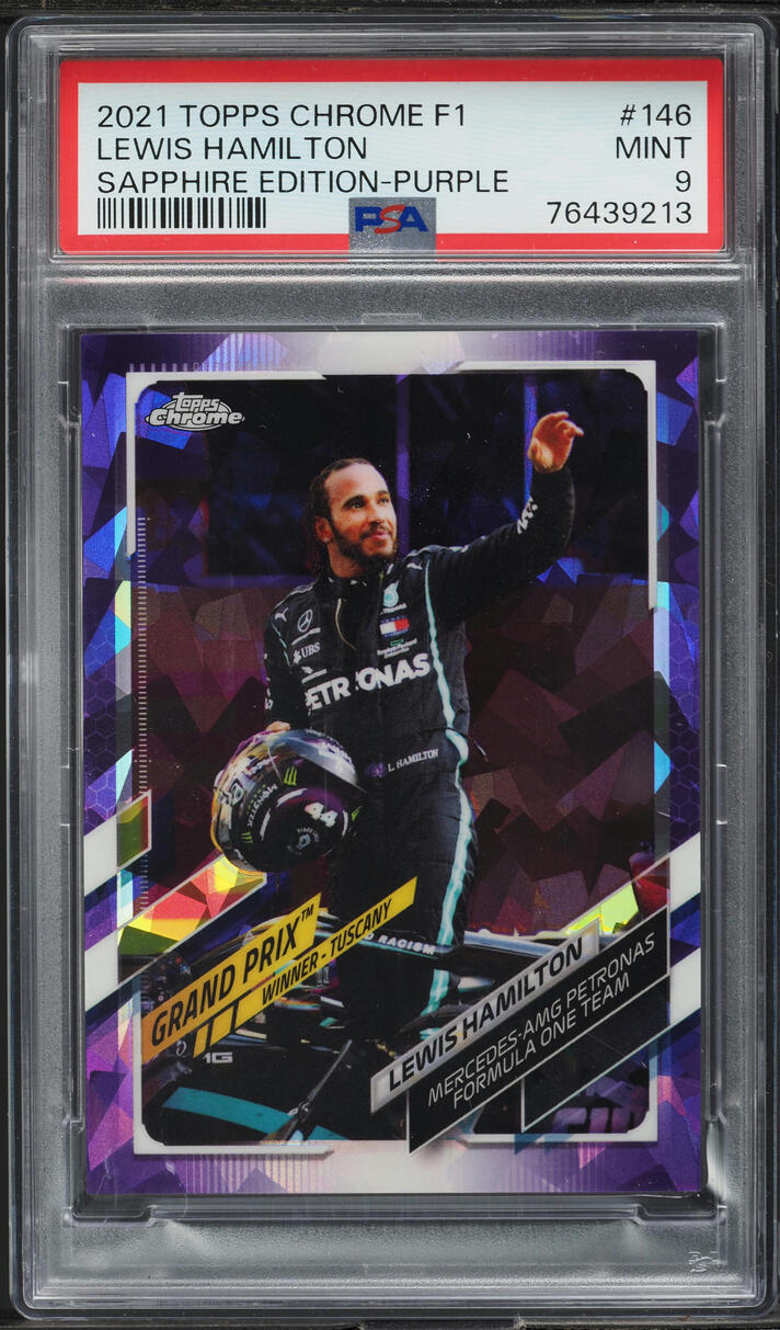2021 Topps Chrome Formula 1 Sapphire Purple Lewis Hamilton /10 #146 PSA ...