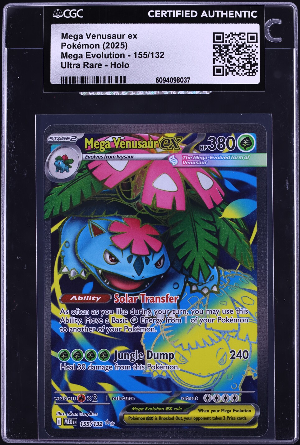 2025 Pokemon Mega Evolution Full Art Mega Venusaur ex #155 CGC AUTH on ...