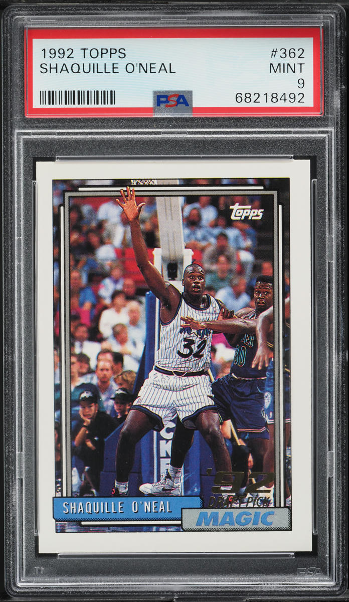 1992 Topps Basketball Shaquille O'Neal ROOKIE #362 PSA 9 MINT on ...