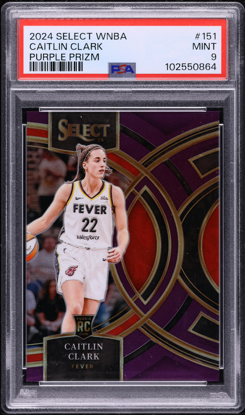 2024 Select WNBA Premier Purple Prizm Caitlin Clark ROOKIE /149 #151 PSA 9 MINT on Fanatics Collect