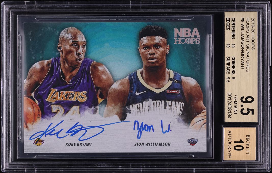 2019 Hoops Art Kobe Bryant & Zion Williamson ROOKIE AUTO BGS 9.5 GEM ...