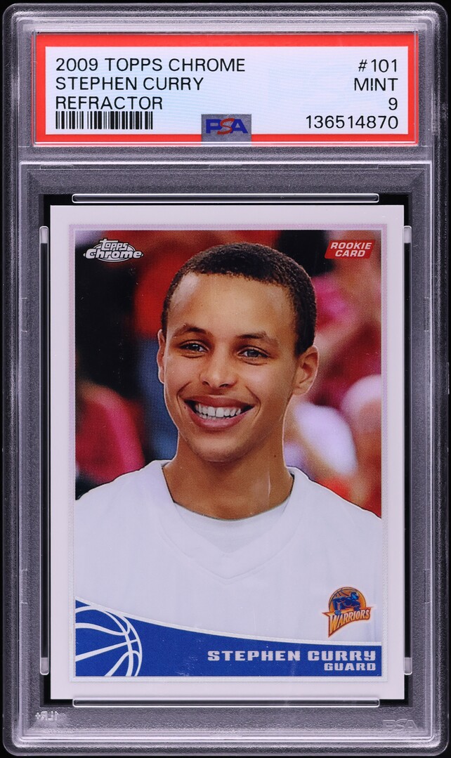 2009 Topps Chrome Refractor Stephen Curry ROOKIE /500 #101 PSA 9 MINT ...