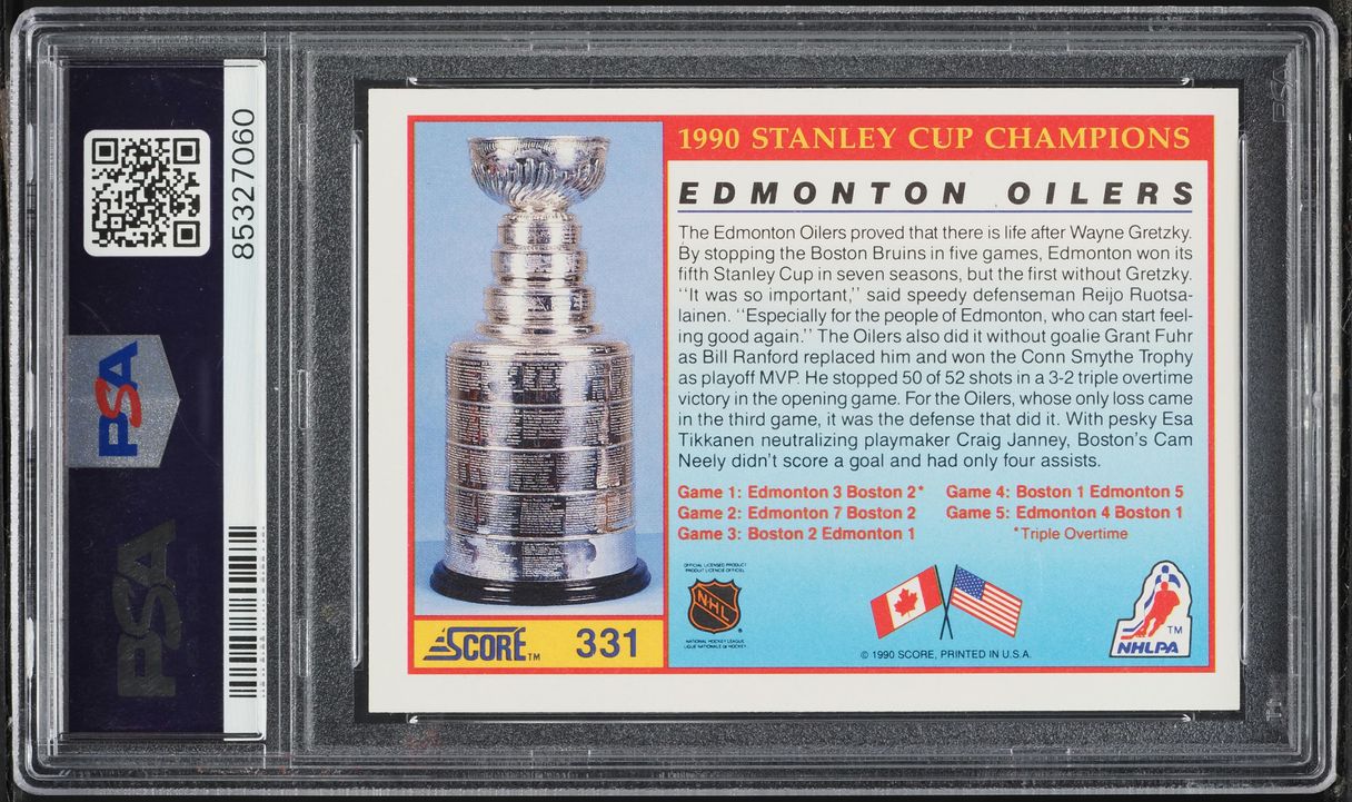 1990 Score Stanley Cup Champs #331 PSA 8 NM-MT on Fanatics Collect