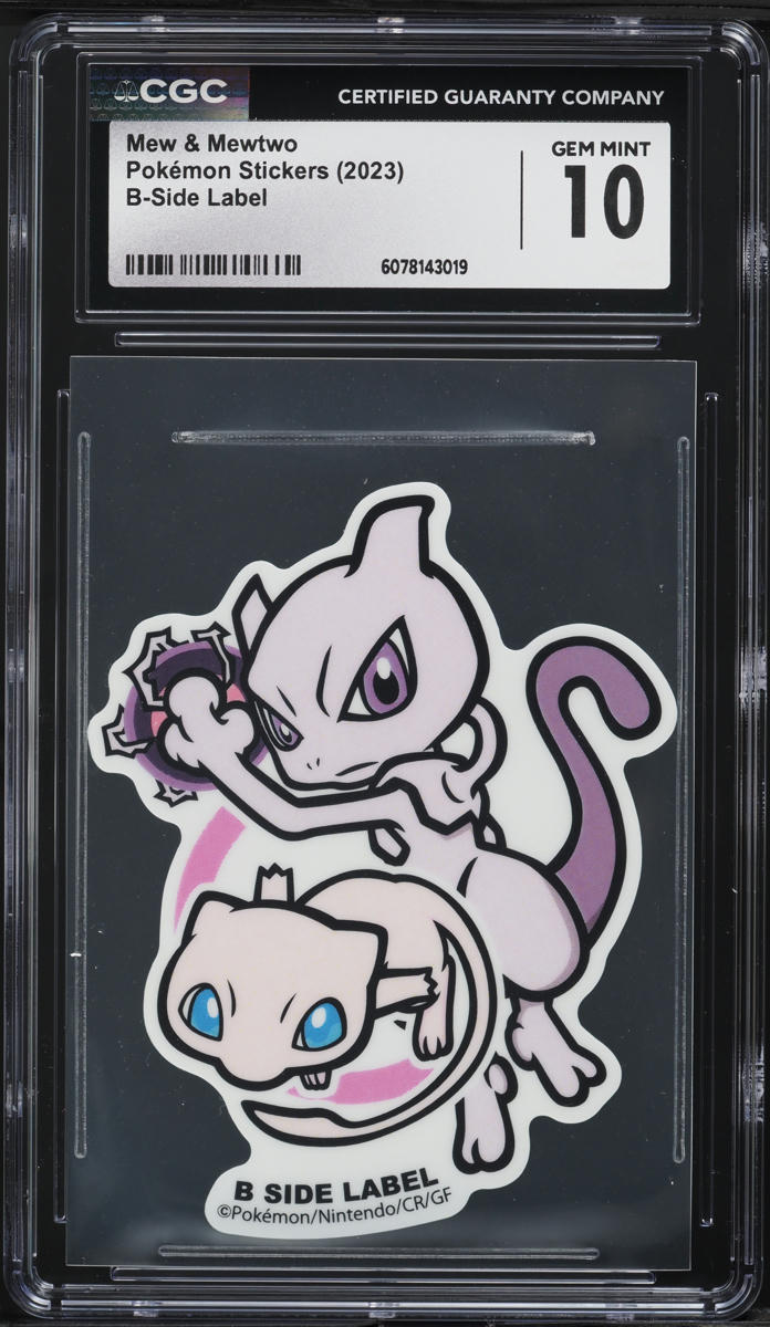 2023 Pokemon Japanese Stickers B-Side Label Mew & Mewtwo CGC 10 GEM ...