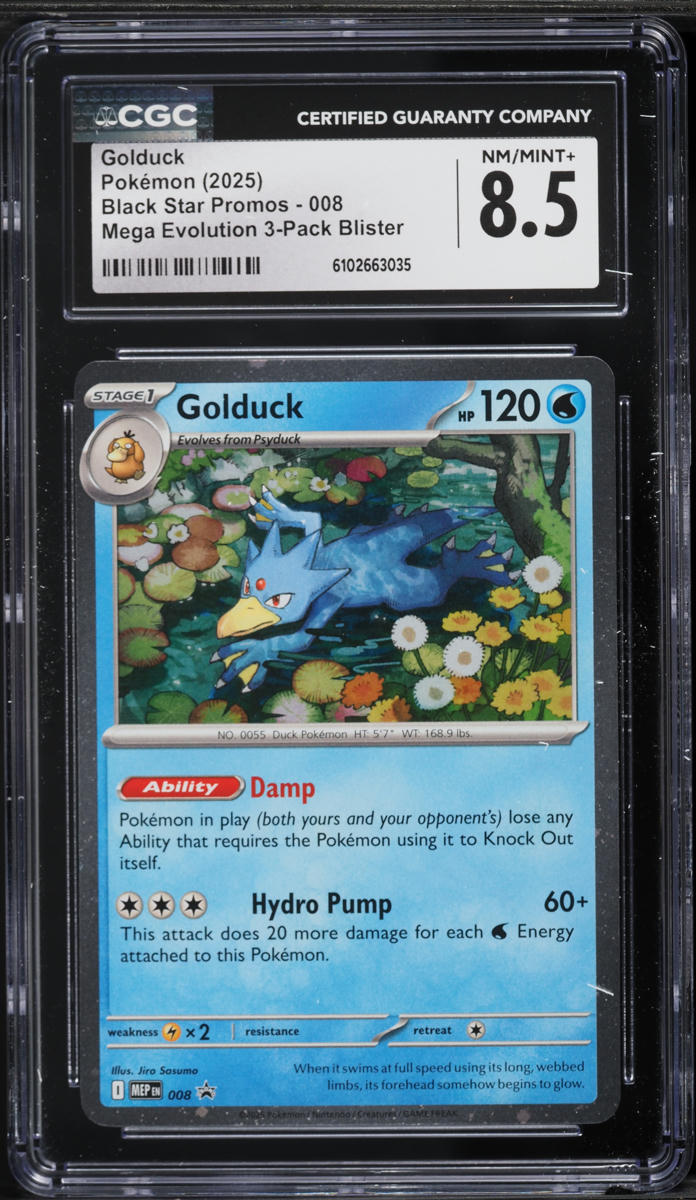 2025 Pokemon Mega Evolution Promo Golduck #8 CGC 8.5 NM-MT+ on Fanatics ...